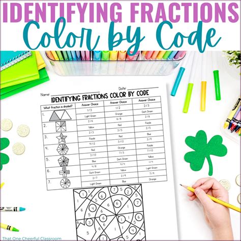 St Patricks Day Math Identifying Fractions Color By Number Made By Teachers