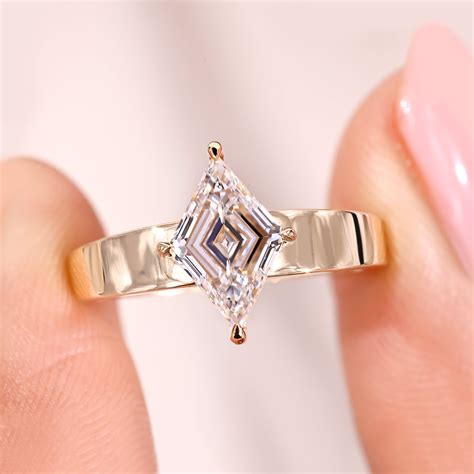 Lozenge Cut Solitaire Engagement Ring