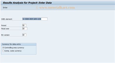 KKA5 SAP Tcode Create RA Data For WBS Element