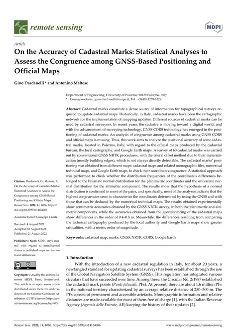 Pdf On The Accuracy Of Cadastral Marks Statistical Analyses To