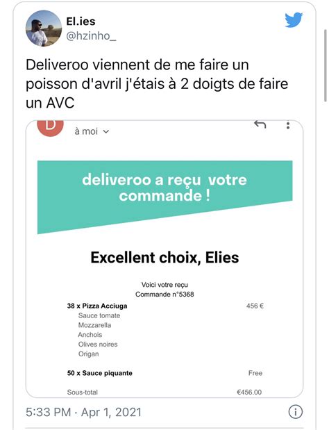 Deliveroo April Fools Joke Backfires In France Mdw Live News Network