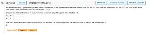 Solved 19 13 Points Details Wackerlystat7 3e013 My