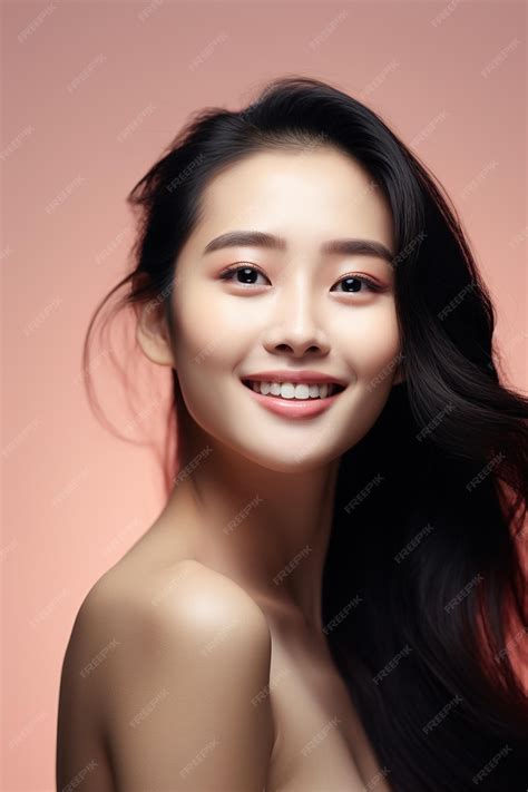 Premium Photo Young Asian Beauty Woman Model With Long Hair Ai Generated