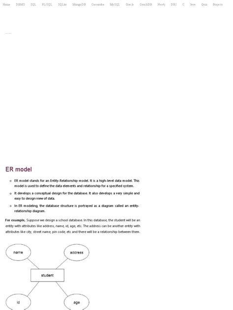 Dbms Er Model Concept Javatpoint Pdf Databases Conceptual Model