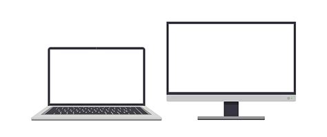Laptop With White Screen Monitor Top Mobility Digital Png