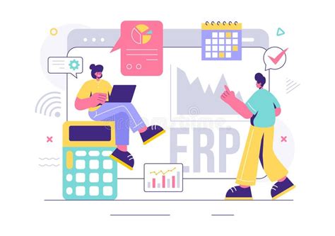 Erp Enterprise Resource Planning System Vector Illustration With