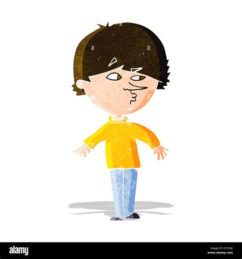 Cartoon Suspicious Man Looking Over Shoulder Stock Vector Image And Art
