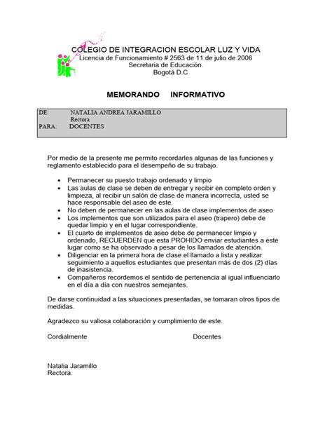 Memorando Informativo Pdf