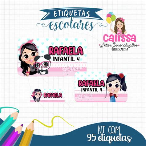Kit Etiqueta Escolar Luluca Frete Grátis Elo7