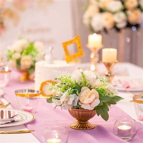 Kleine Gouden Vaas Bloempot Voor Bruiloft Tafeldecoraties 2 Pack Metalen Bruiloft Bol