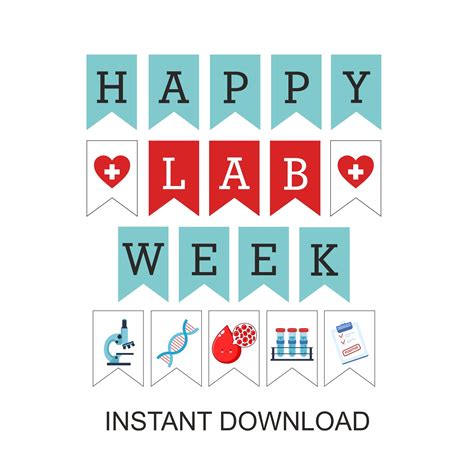 Lab Week Banner Printable Printable Happy Lab Week 2022 Banner Happy Lab Week Banner Lab