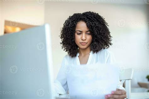 Business Professionals Business Woman Analyzing Data Using Computer While Spending Time In The