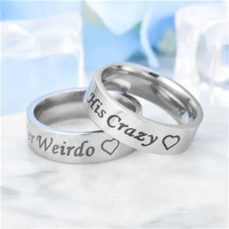Couple Ring Her Weirdohis Crazy Meaning Exquisite Ring