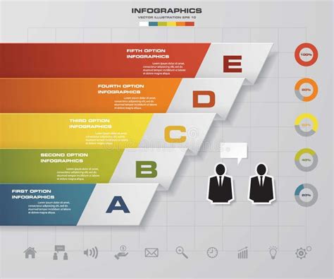 5 Steps Presentation Template 5 Options Wing Shape Graphic Or Website