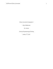 A Maldonado Fitness Assessment Assignment 1 1 Docx Full Personal