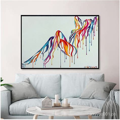 Colorful Abstract Graffiti Art Poster Sexy Girl Nude Canvas Painting