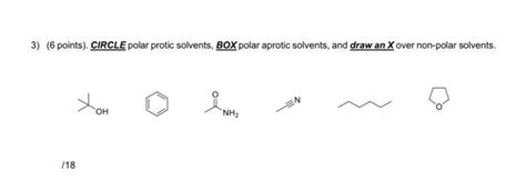 Solved 3 6 Points Circle Polar Protic Solvents Box