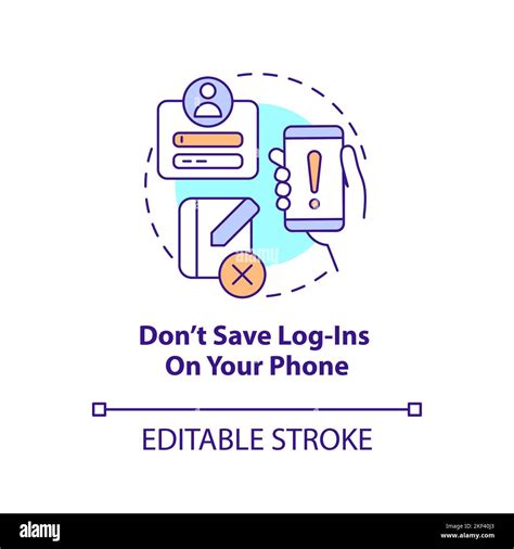 Do Not Save Logins On Your Phone Concept Icon Stock Vector Image Art