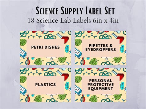 Science Lab Label Set Science Classroom Décor Science Labels Biology