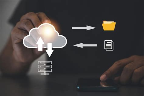 Premium Photo Man Presenting Cloud Computing Diagram On A Virtual