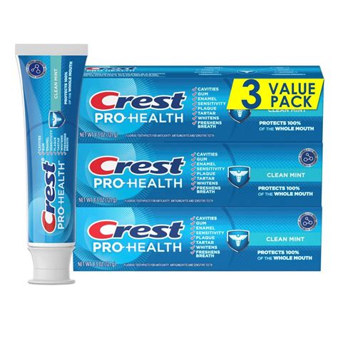 Crest Pro Health Clean Mint Toothpaste 4 3oz Triple Pack