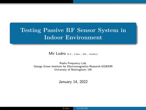 Pdf Testing Passive Rf Sensor System In Indoor Environment