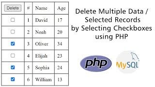 Delete Selected Rows In Php Tamil How To Select Multiple Rows Using