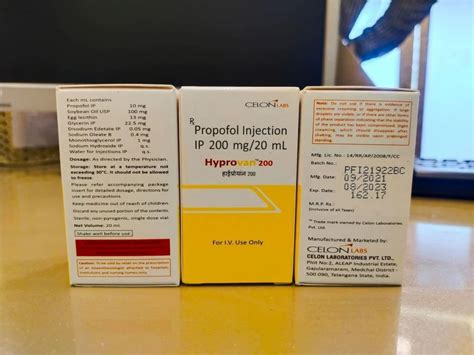 Celon Liquid Propofol 200 Mg Injection For Hospital 20ml At ₹ 134 Vial In Mumbai