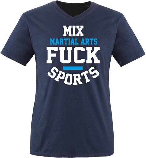Comedy Shirts Mix Martial Arts Fuck Sports Herren V Neck T Shirt