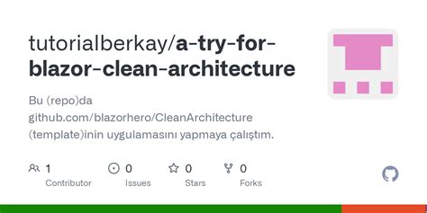 Github Tutorialberkaya Try For Blazor Clean Architecture Bu Repo
