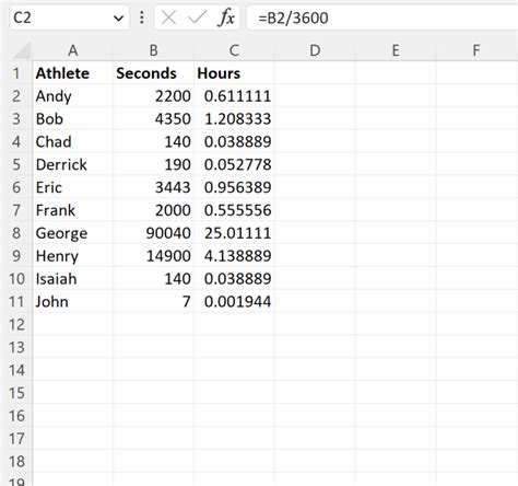 Excel How To Convert Seconds To Hours
