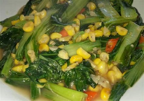 Resep Tumis Sawi Dan Jagung Manis Simple Oleh Naomi S Kitchen Cookpad
