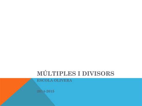Múltiples I Divisors Ppt