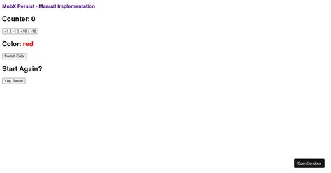 Mobx Persist Store Manual Implementation Codesandbox