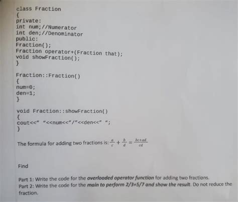 Solved The Formula For Adding Two Fractions Is
