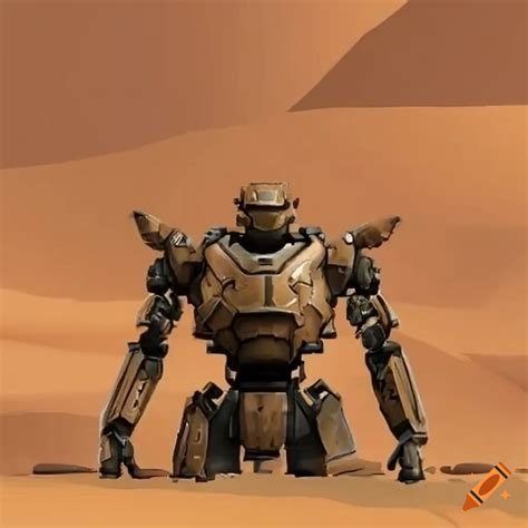 Mech Armor In A Desert Landscape On Craiyon