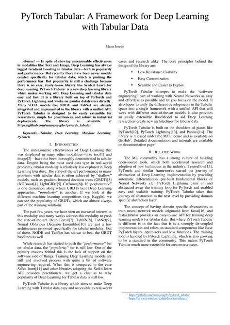 Pdf Pytorch Tabular A Framework For Deep Learning With Tabular Data