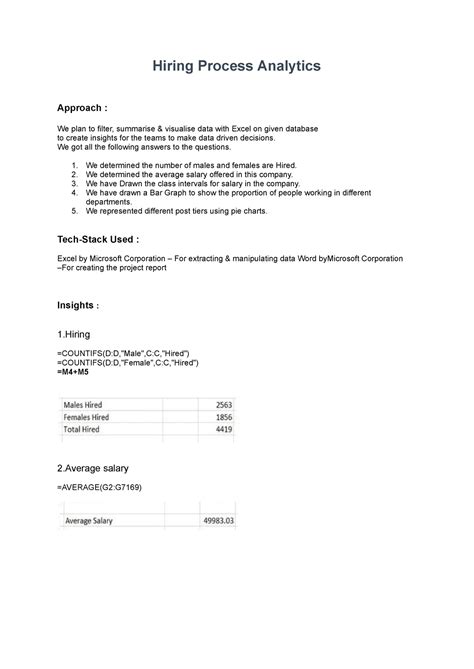 Hiring Process Analytics Hiring Process Analytics Approach We Plan