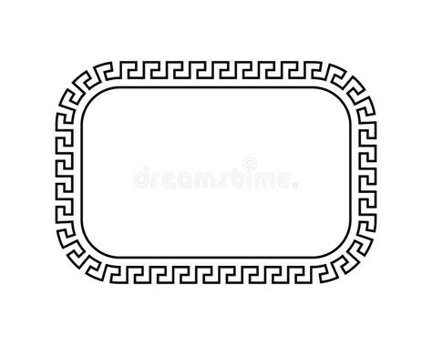 Rounded Rectangular Antique Frame Template Stock Vector Illustration