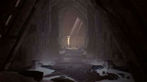 A Dark Tunnel With Snow On The Ground And Light Coming From It S Doorway