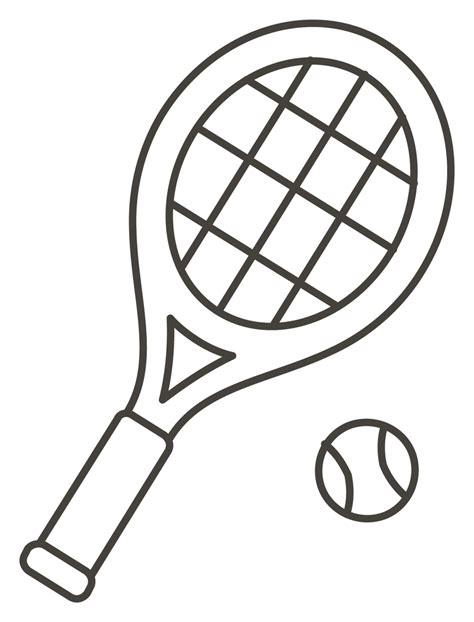 Coloriage Balles et raquettes de tennis Easy Dessin gratuit à imprimer