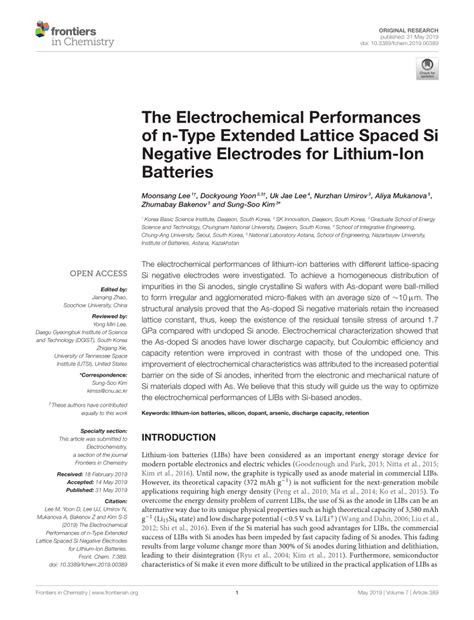 Pdf The Electrochemical Performances Of N Type Extended Lattice