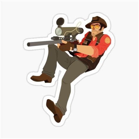 Team Fortress RED Sniper Sticker For Sale By Schiaparellii Redbubble