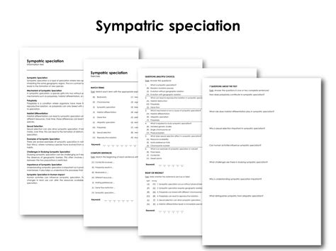 Sympatric Speciation Made By Teachers