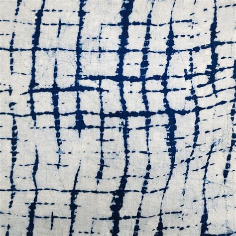 Pre Cut 1 5 Meter Pure Cotton Indigo With Blue And White Faded Checks