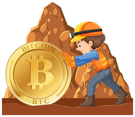 A Worker Mining Cyber Coin 294879 Vector Art At Vecteezy