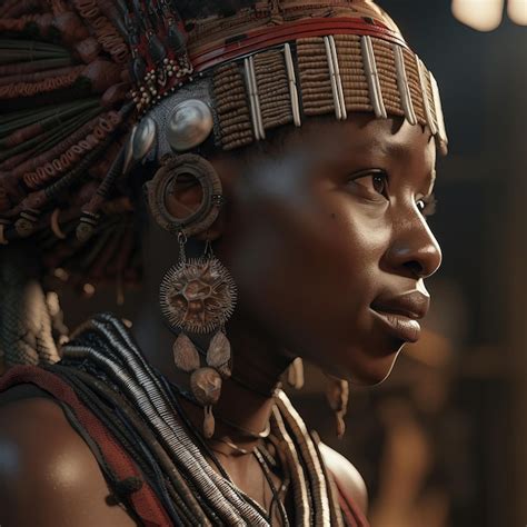 Une Femme Avec Une Coiffe Et Une Coiffe Se Tient Devant Une Fenêtre