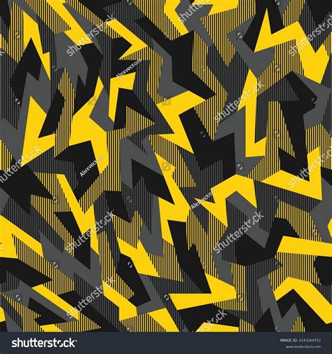 Geometric Camouflage Seamless Pattern Abstract Modern Stock Vector