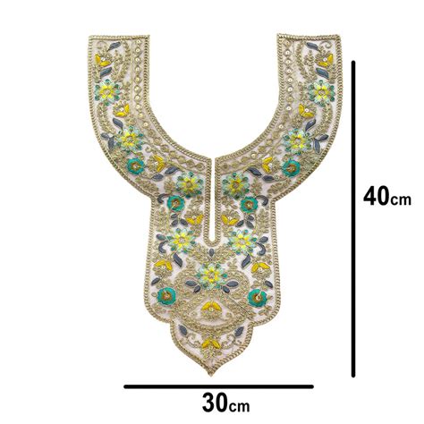 قیمت و خرید یراق مدل یقه و آستین آماده طرح گل سیکا کد 3 مجموعه 3 عددی