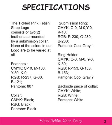 Tickled Pink Fetish Shop Graphic Standards Manual On Behance